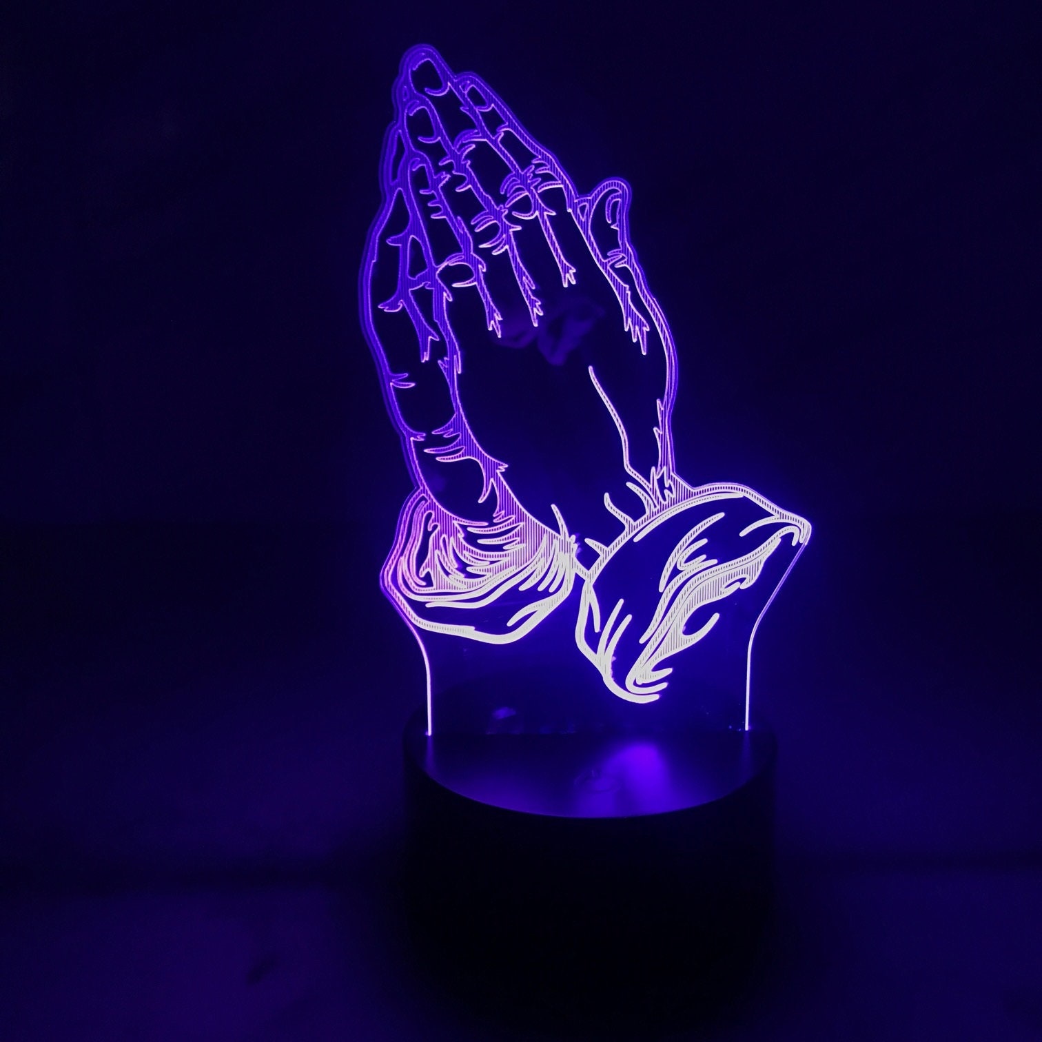 Praying Hands Christianity Islam Hinduism Buddhism 7 Color LED | Etsy