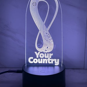 FIFA World Cup Qatar 2022 Customize Your Country 7 Color LED Lamp Night ...