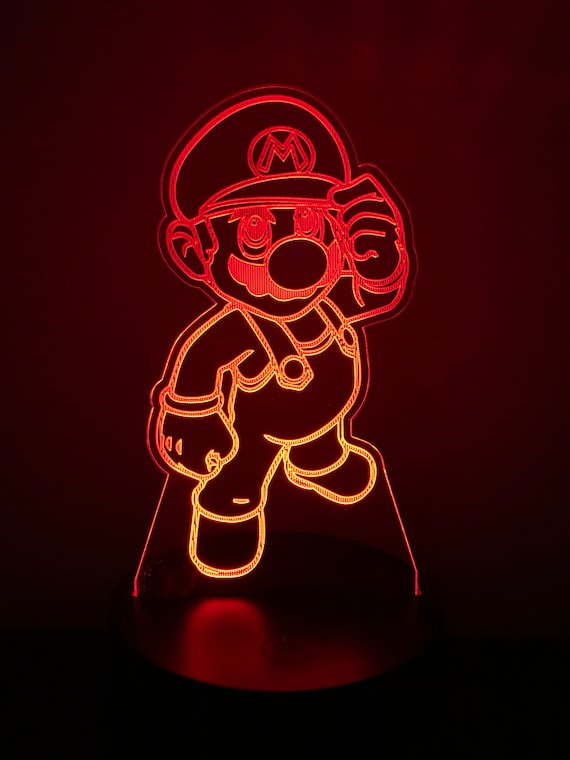 Super Mario Bros 7 Color LED Lamp Night Light Rock Band - Etsy