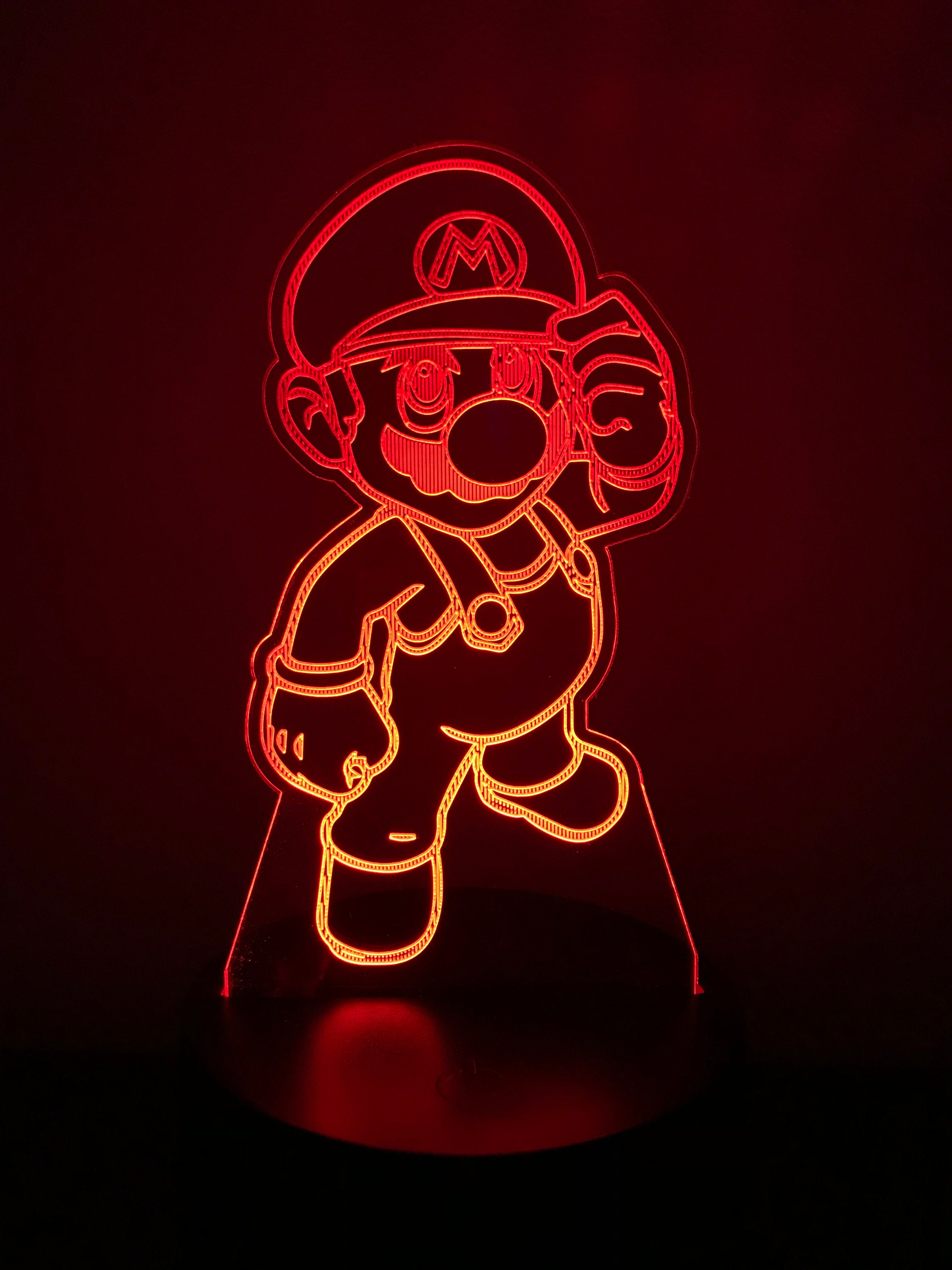 Super Mario Bros 7 Color LED Lamp Night Light Rock Band | Etsy