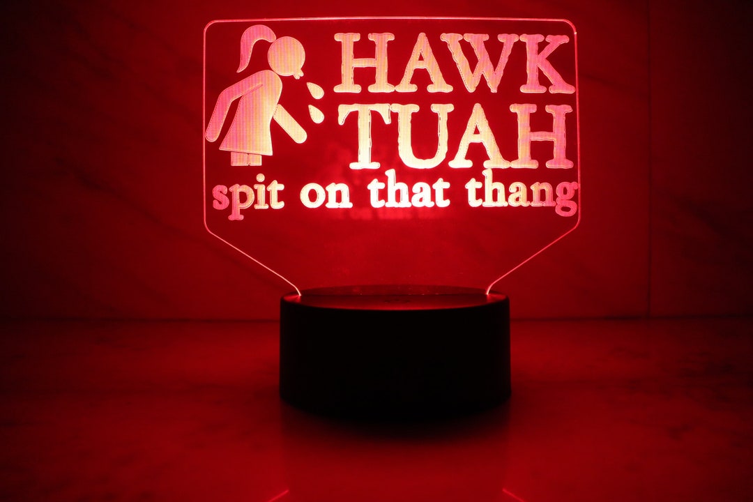 Hawk Tuah Spit on That Thang Logo 7 Color LED Lamp Night Light Meme ...