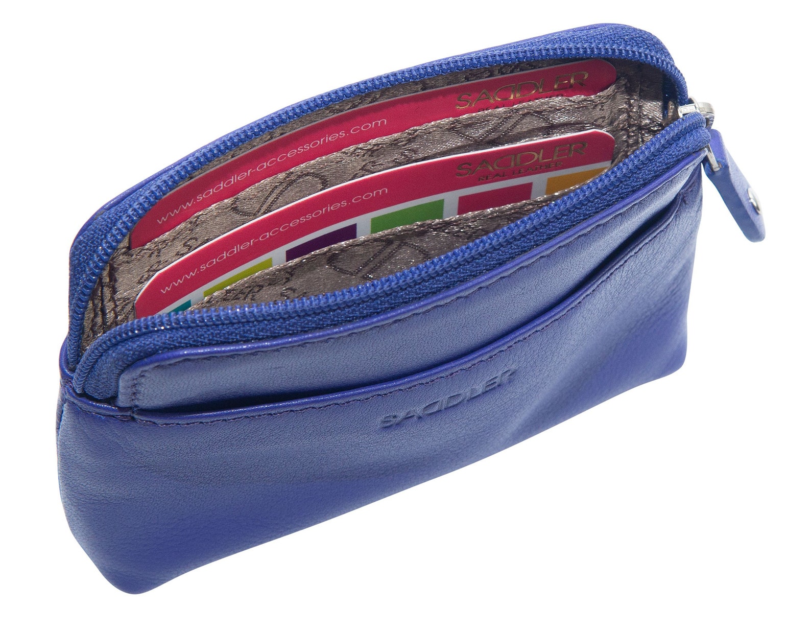 PIA Womens Luxurious Leather Zip Top Card and Coin Key Purse RFID ...