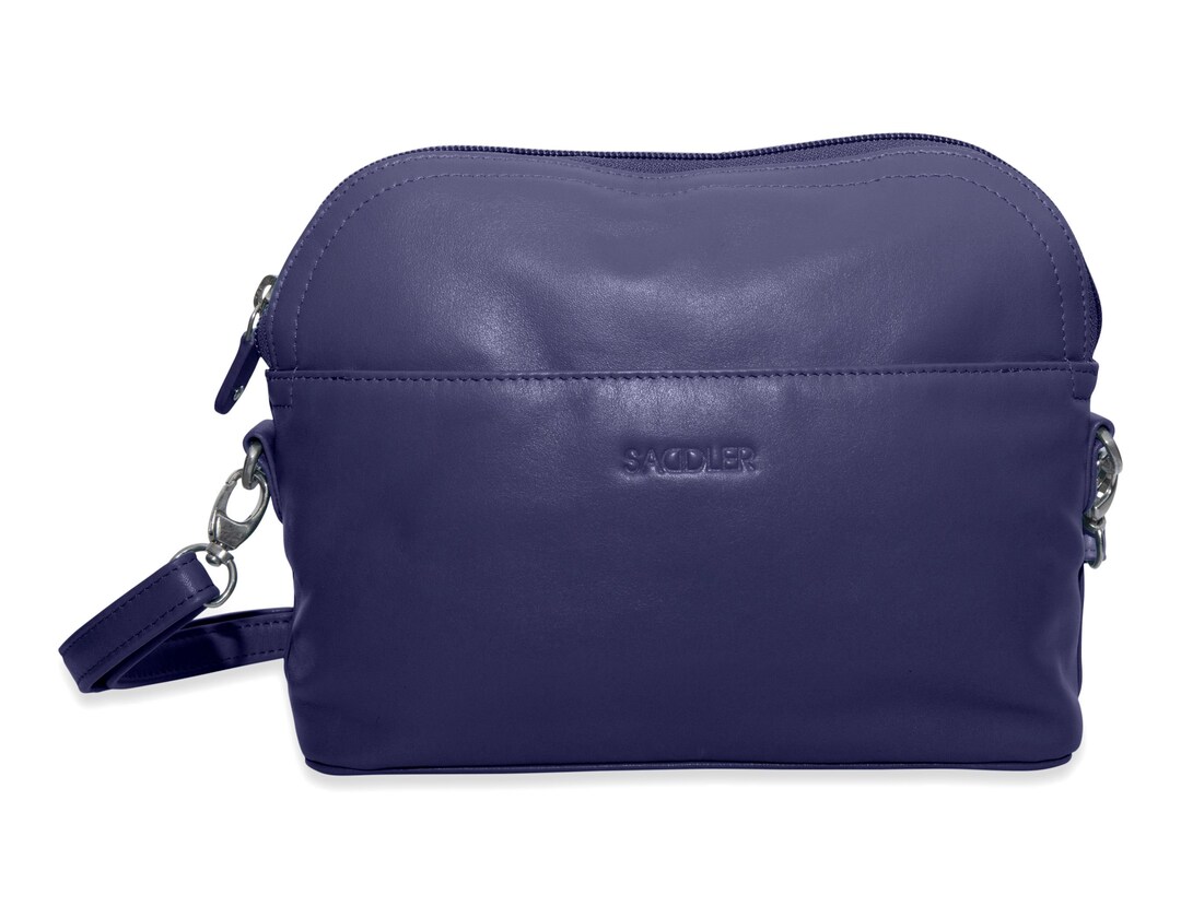 BROOKLYN Luxurious Real Leather Zip Top Handbag Cross Body Adjustable ...