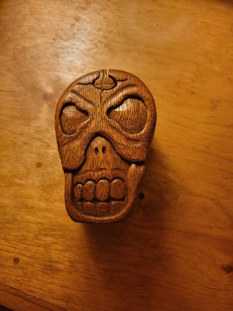Hand Carved Wooden Puzzle Box - Etsy