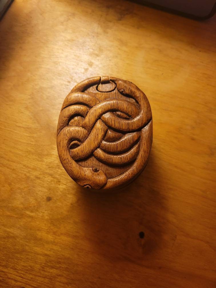 Hand Carved Wooden Puzzle Box - Etsy