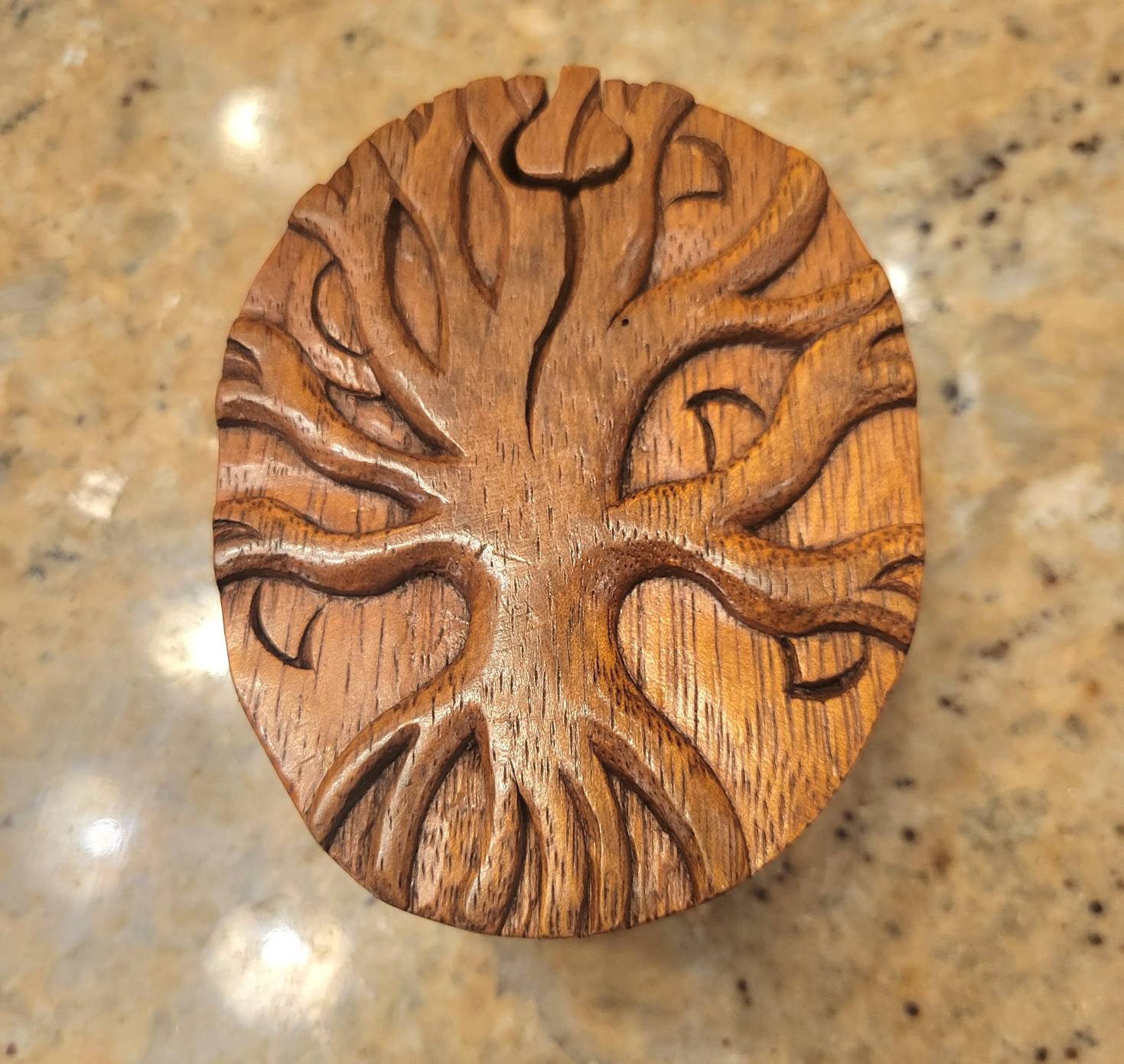 Hand Carved Wooden Puzzle Box - Etsy