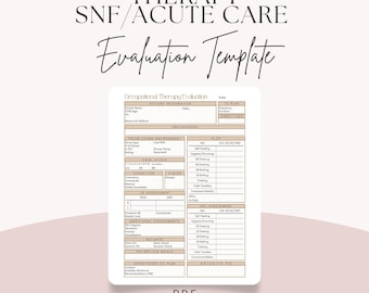 evaluation template occupational therapy