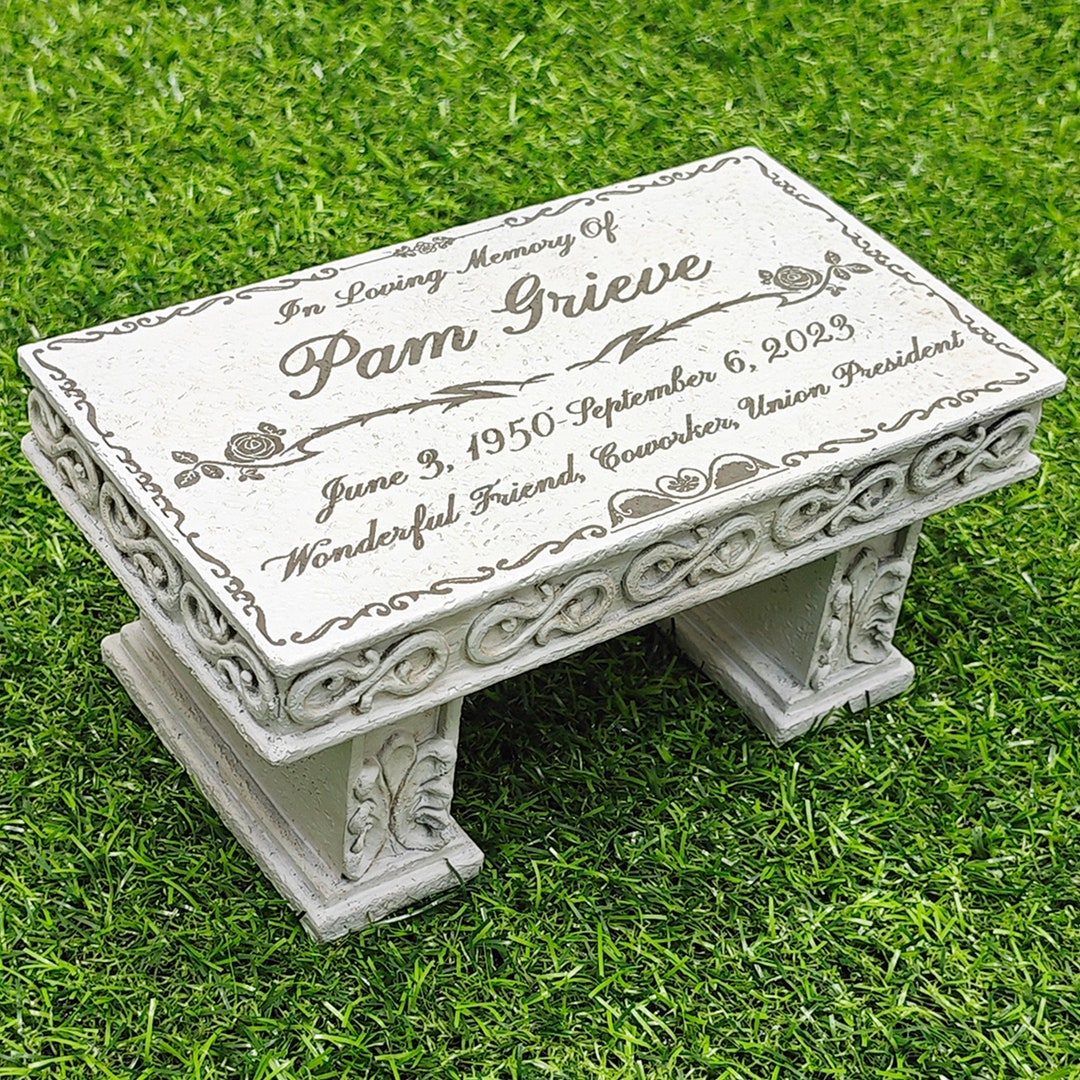 Personalized Pet Memorial Bench: Engraved Garden Stone Tombstone - Etsy