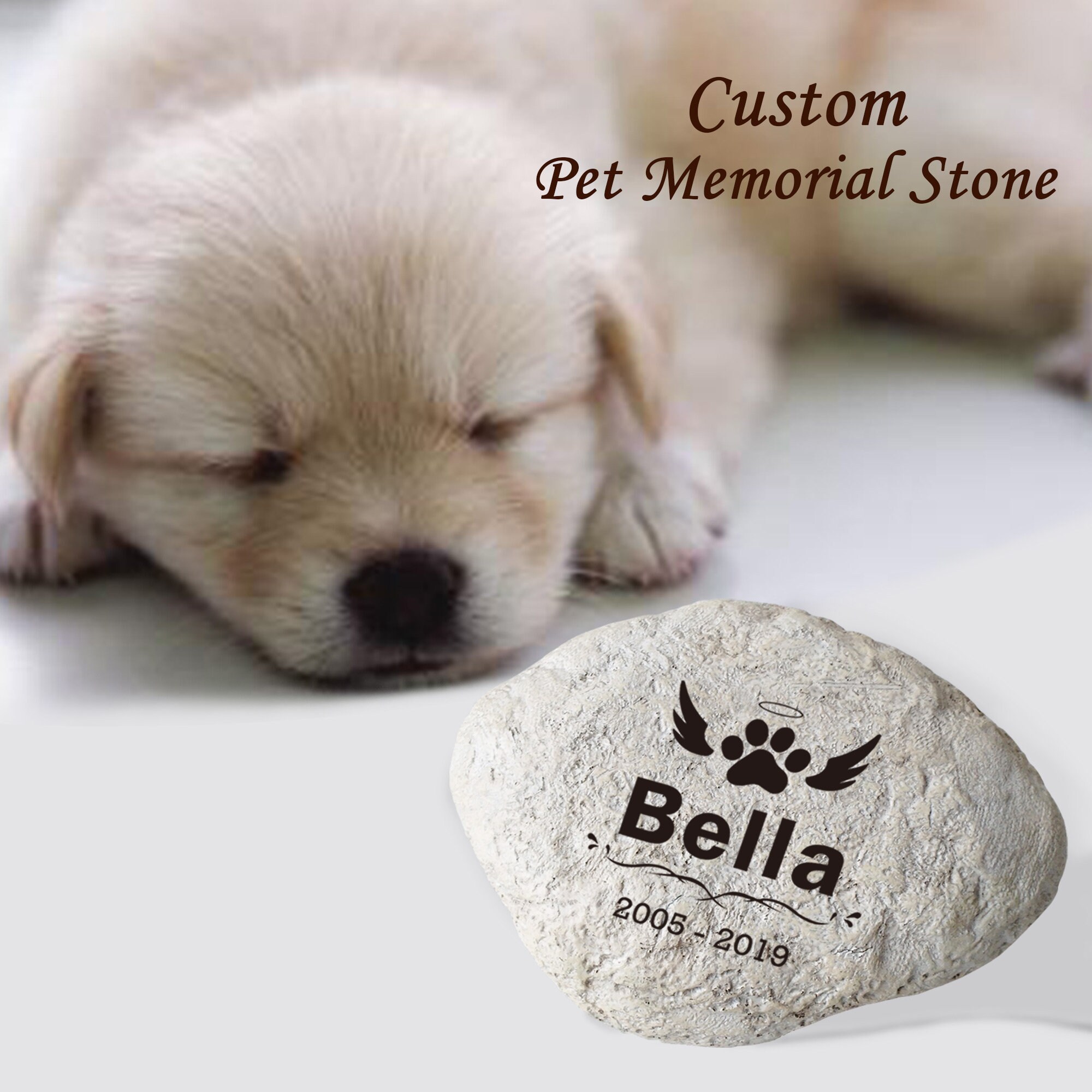 Pebble Design Pet Memorial Stones Personalized Garden Stones | Etsy