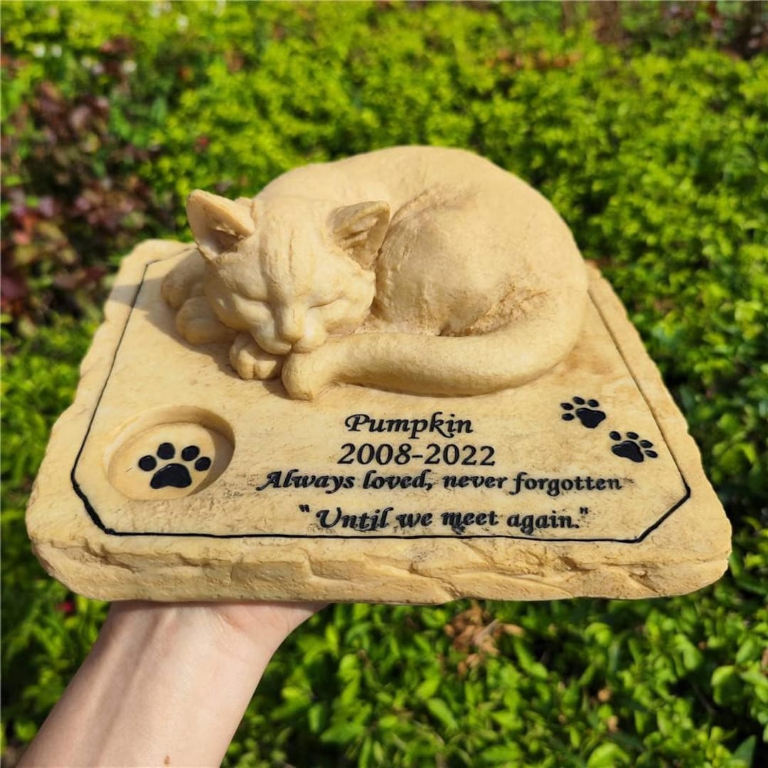 Personalized Cat Statue Memorial Stone Cat Loss Memorial Gifts Cat ...