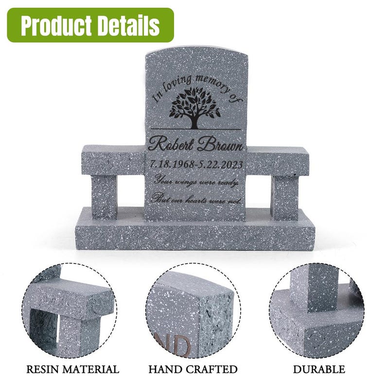 Personalized Memorial Bench Headstone, Engraved Garden Stone - Etsy