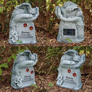 Personalized Solar Cat Memorial Stone, Pet Loss Gift - Etsy