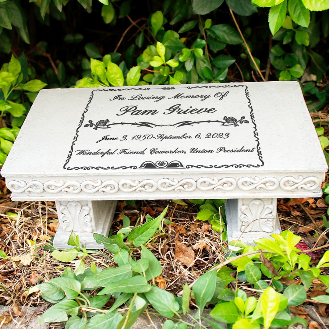 Personalized Bench Pet Memorial Stone Plaque Pet Grave Marker Dog ...