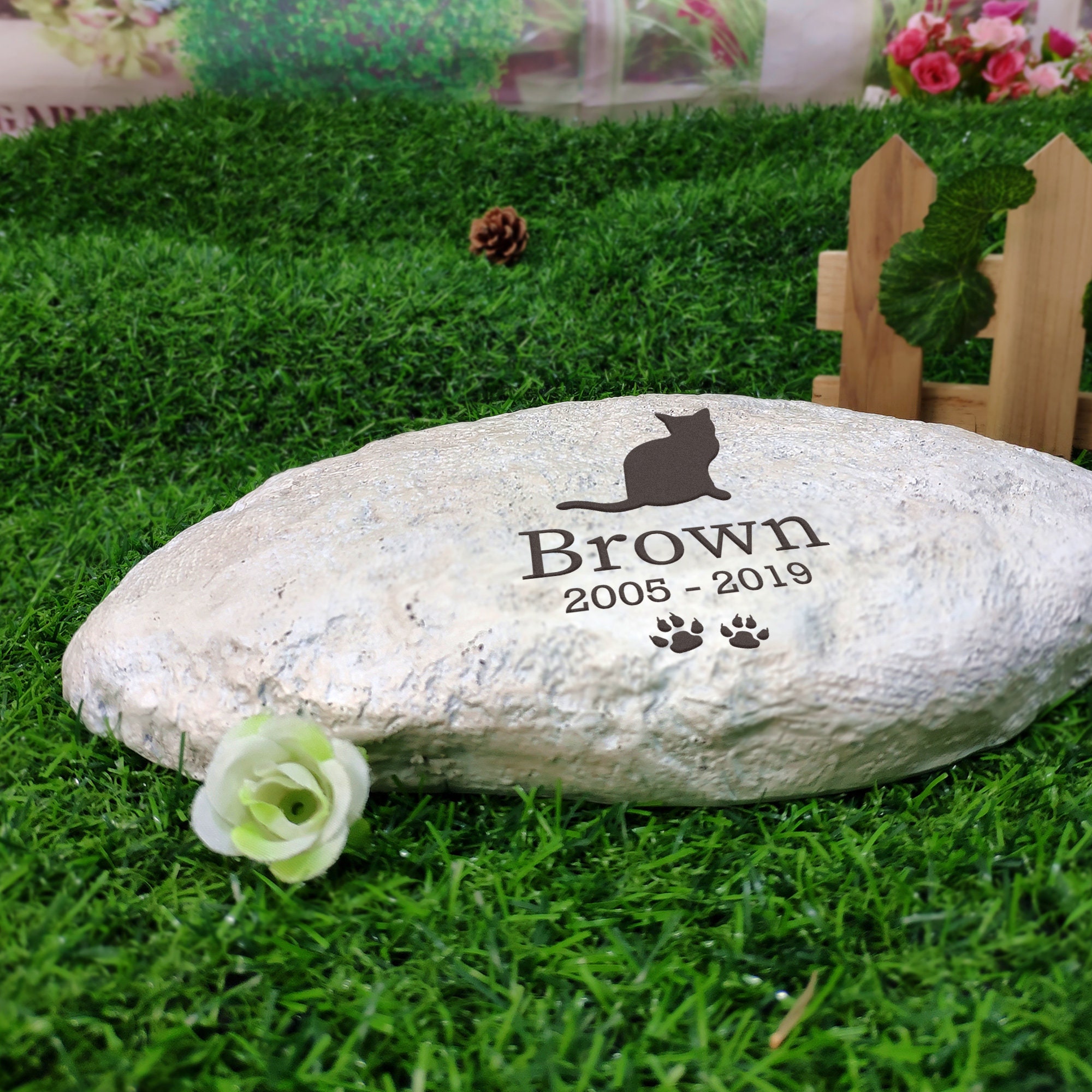 Pebble Design Pet Memorial Stones Personalized Garden Stones | Etsy