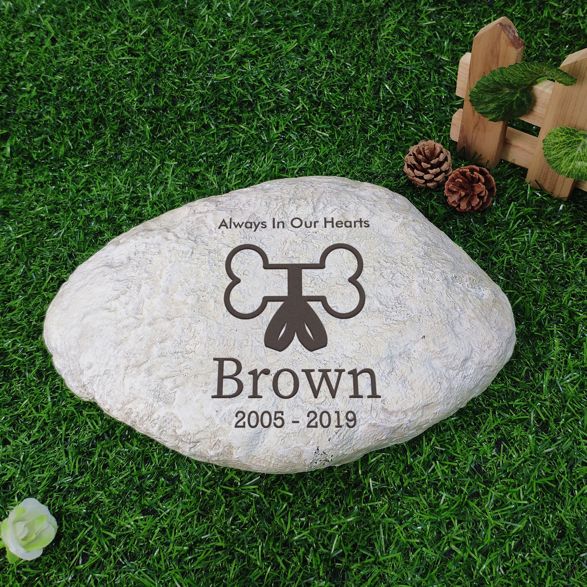 Pebble Design Pet Memorial Stones Personalized Garden Stones - Etsy