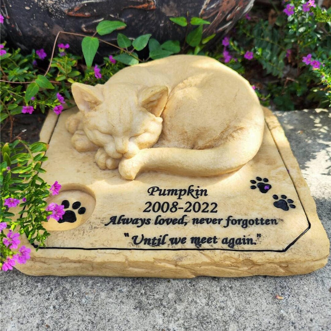 Custom Cat Memorial Stone Personalized Cat Grave Marker Engraved Pet ...