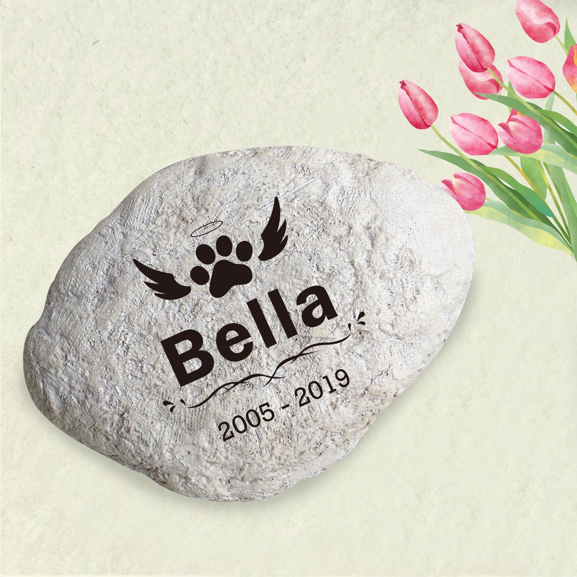 Pebble Design Pet Memorial Stones Personalized Garden Stones | Etsy