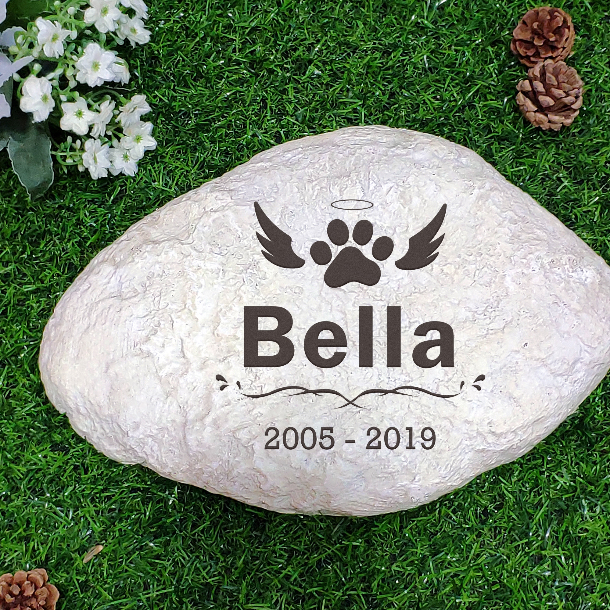 Pebble Design Pet Memorial Stones Personalized Garden Stones | Etsy