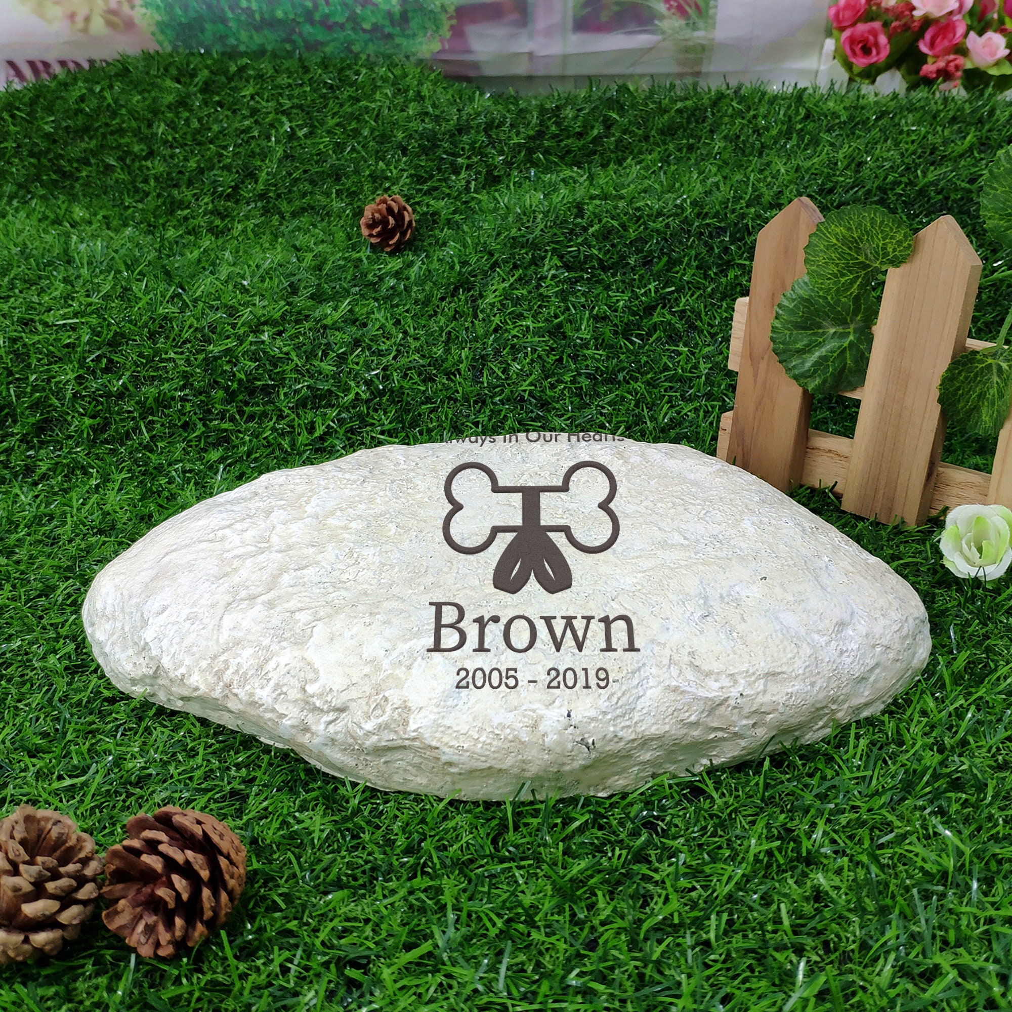 Pebble Design Pet Memorial Stones Personalized Garden Stones - Etsy