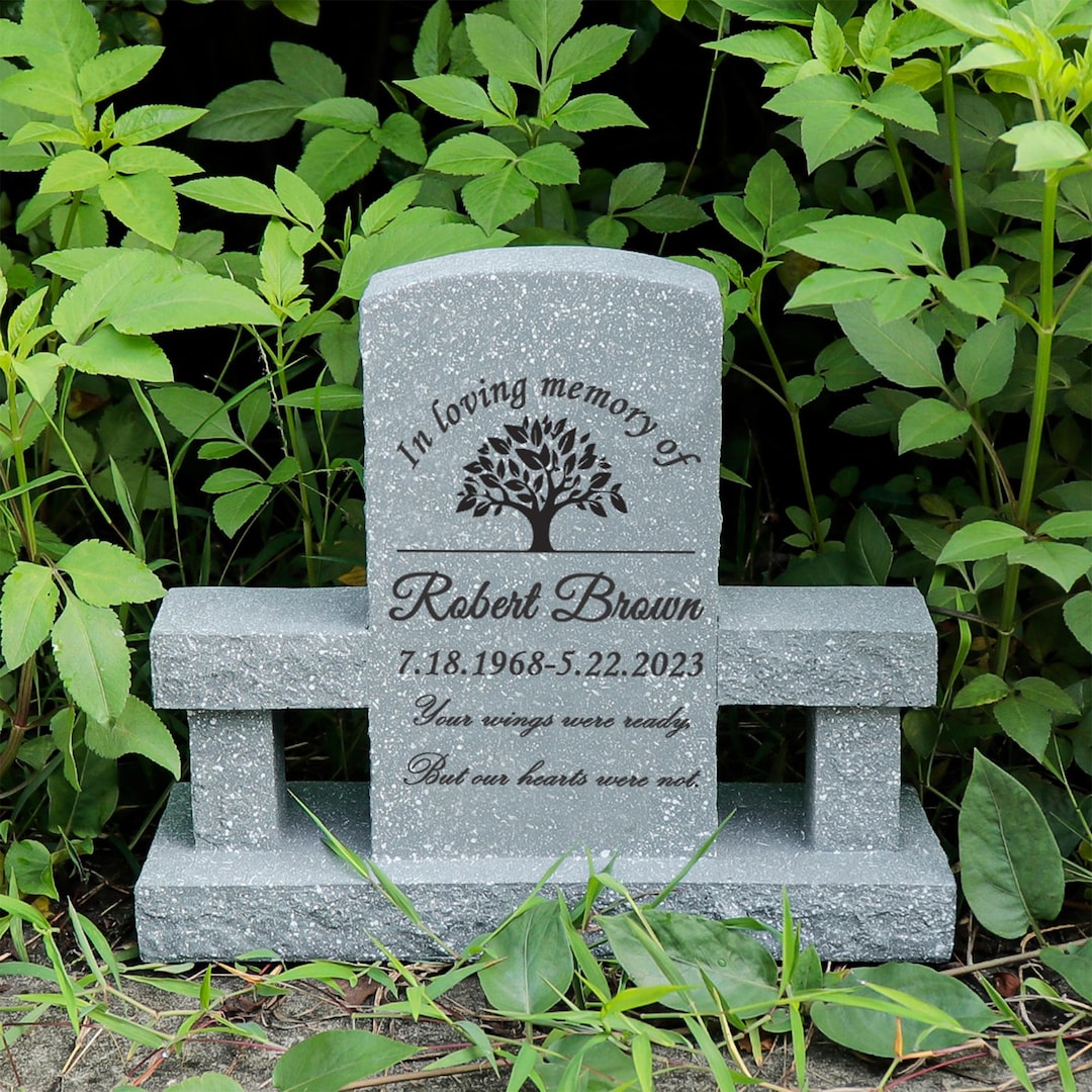 Personalized Memorial Bench Headstone, Engraved Garden Stone - Etsy
