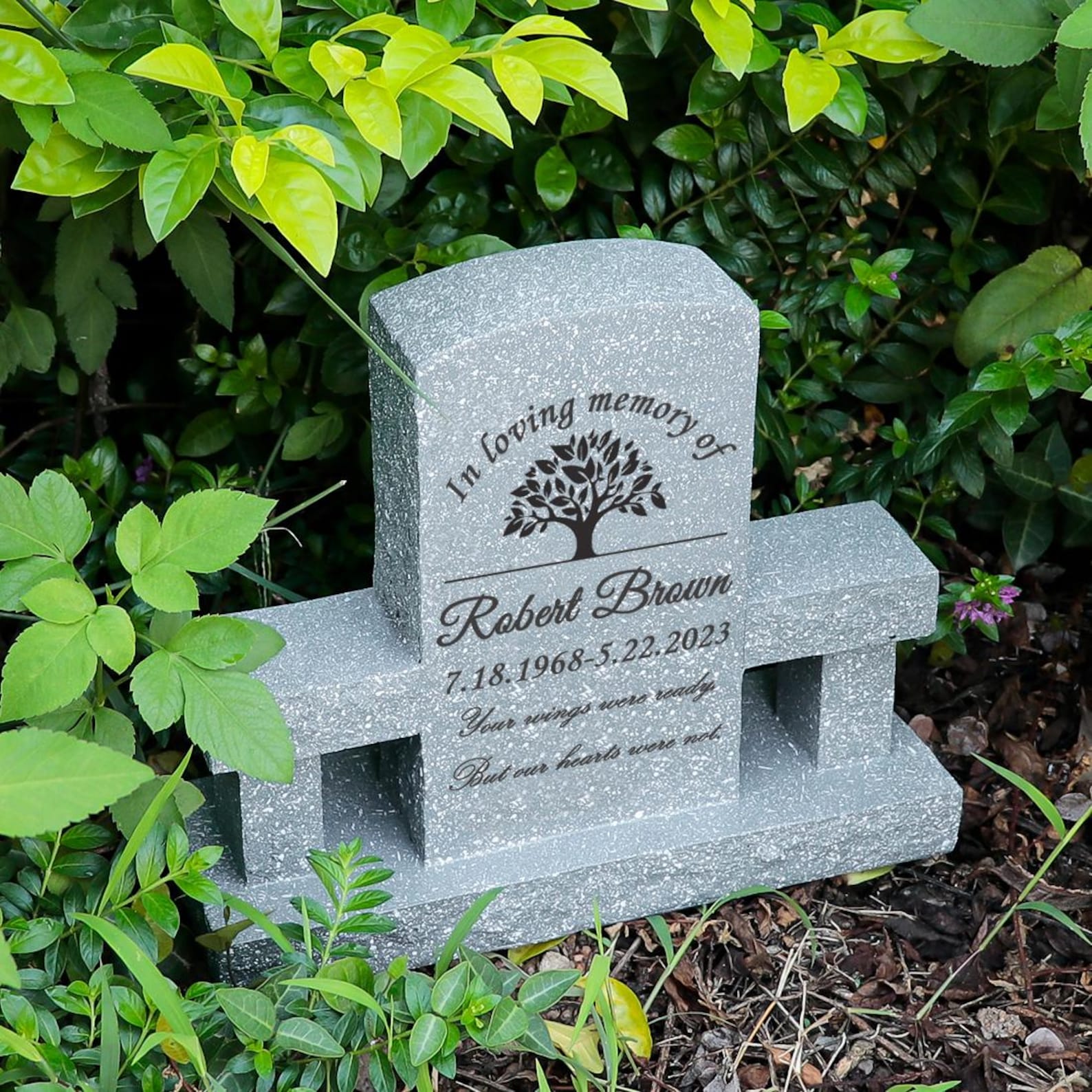 Personalized Memorial Bench Headstone, Engraved Garden Stone - Etsy
