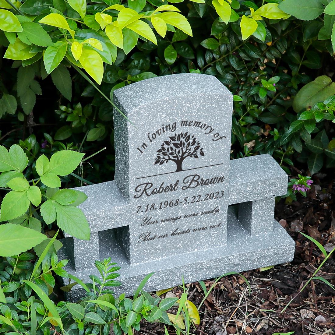 Personalized Memorial Bench Headstone, Engraved Garden Stone - Etsy