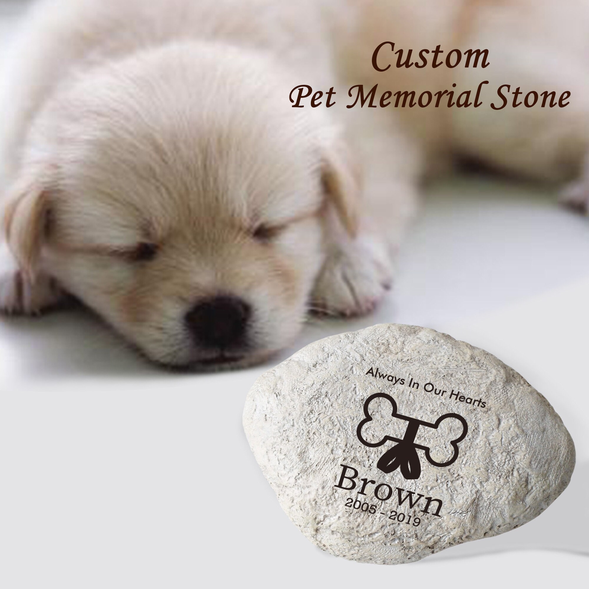 Pebble Design Pet Memorial Stones Personalized Garden Stones - Etsy