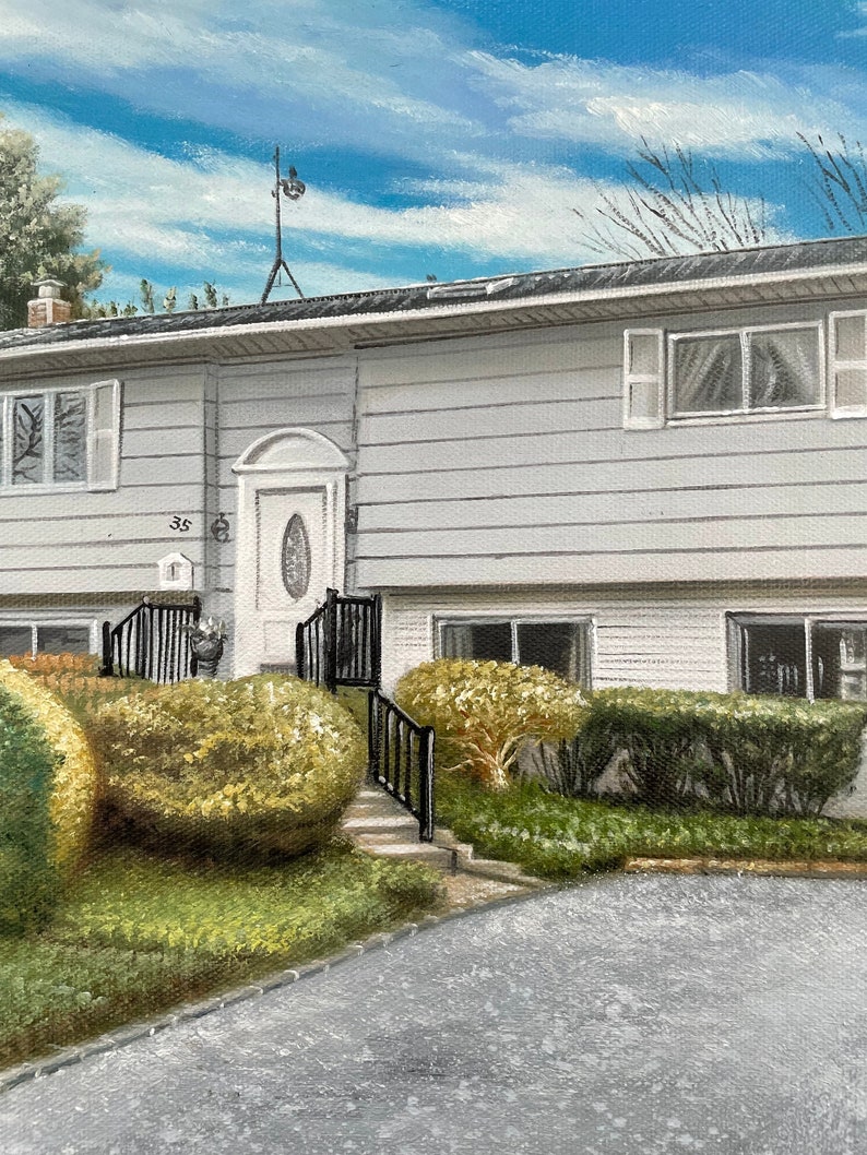 Custom House Portrait Painting, Home Painting From Photo, Housewarming ...