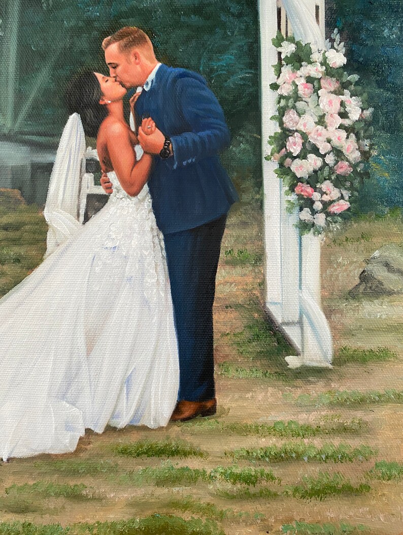 Wedding Oil Painting From Photo, Commission Oil Portrait, Custom Couple ...