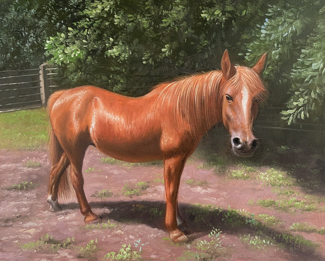 Custom Horse Painting, Hand Painted Horse Oil Painting, Commission ...