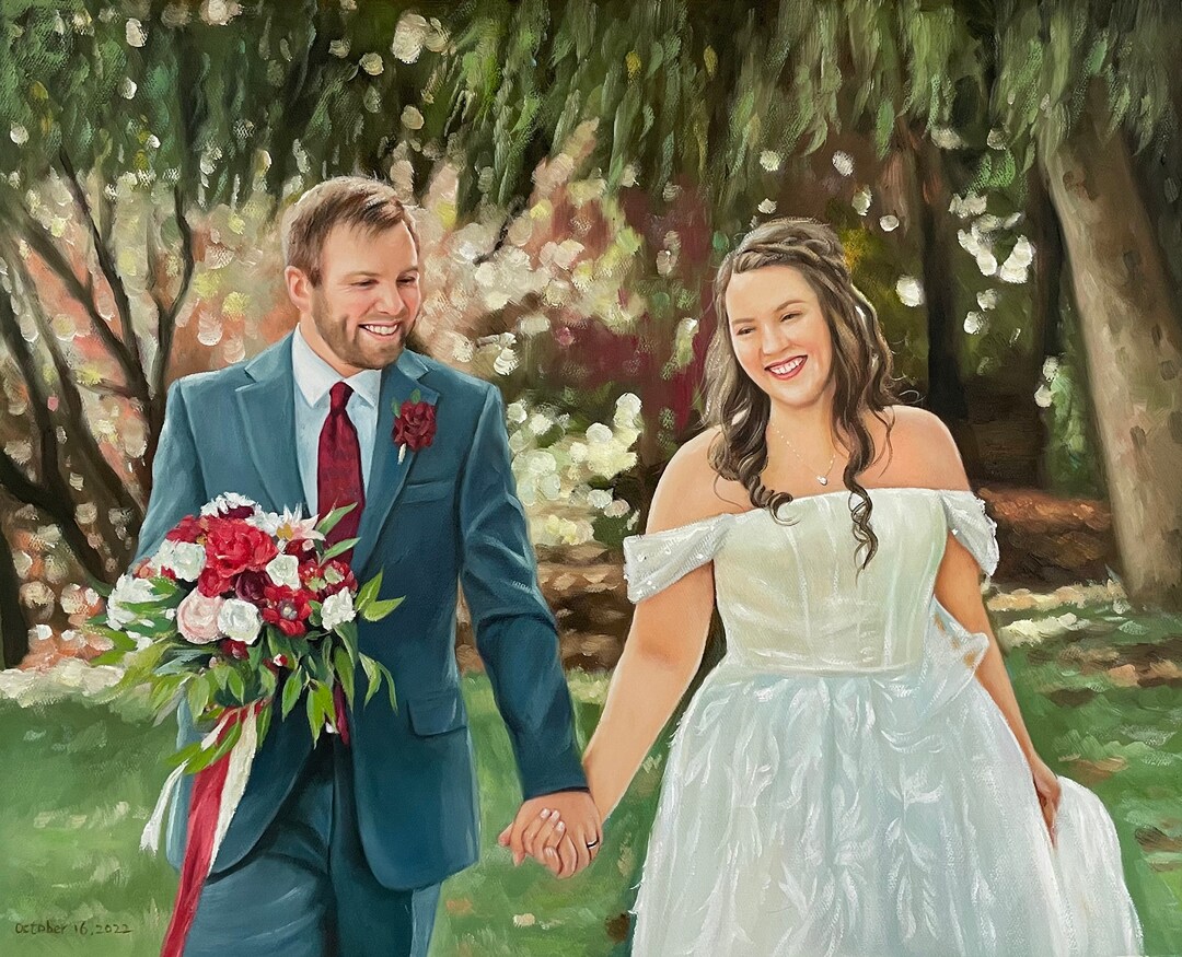 Custom Couple Portrait Painting From Photo, Custom Wedding Painting ...