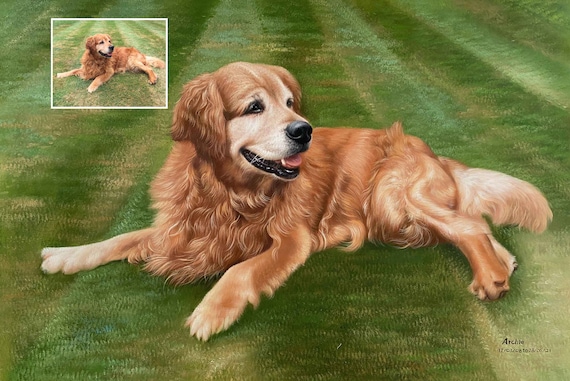 Custom Dog Portrait Painting on Canvas Personalized Pet | Etsy