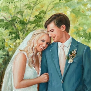 Custom Wedding Portrait Painting From Photo, Couples Portrait on Canvas ...
