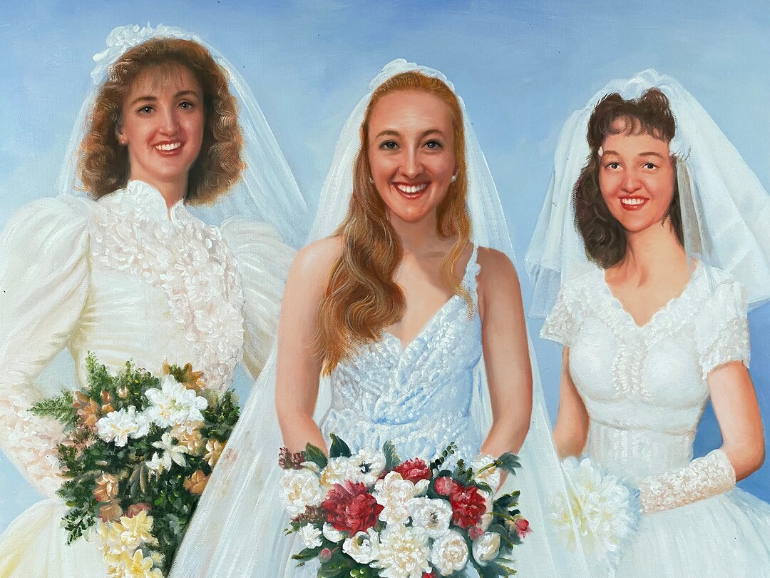 Custom Wedding Painting, Generational Wedding Portrait, Painting From ...