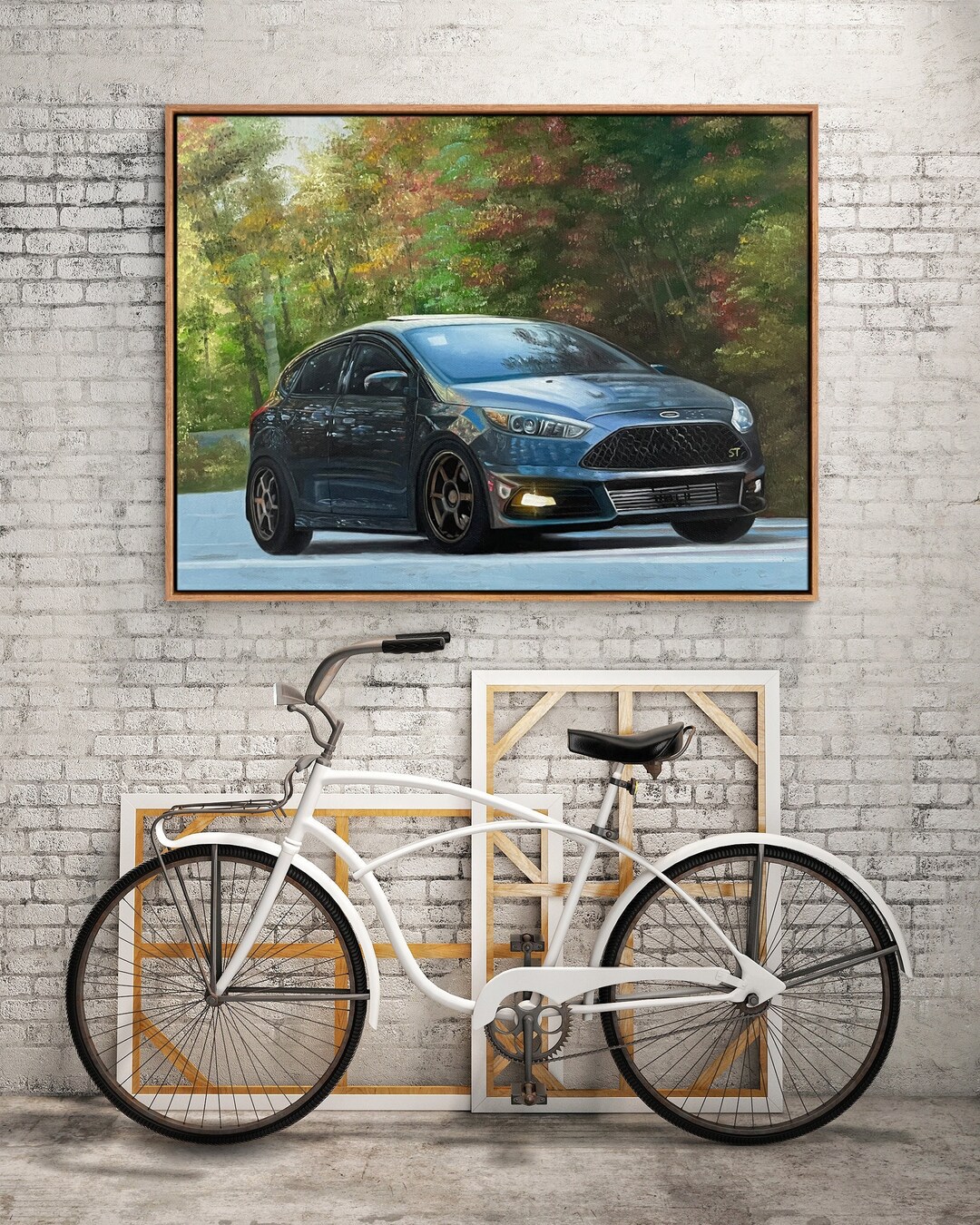 Custom Car Portrait, Framed Car Painting Ready to Hang, Vintage Car ...