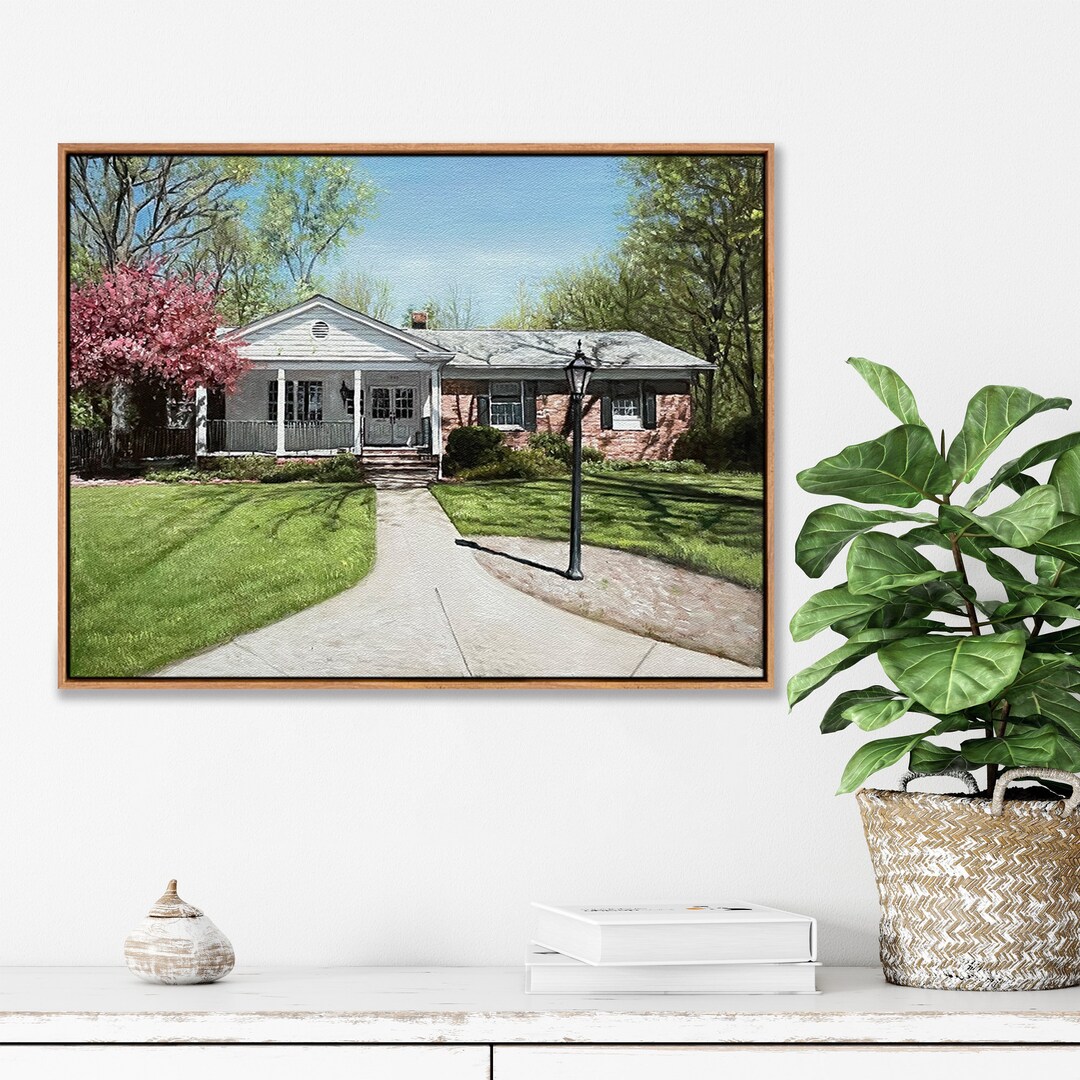 Custom House Painting From Photo, Custom Home Portrait, Hand Painted ...