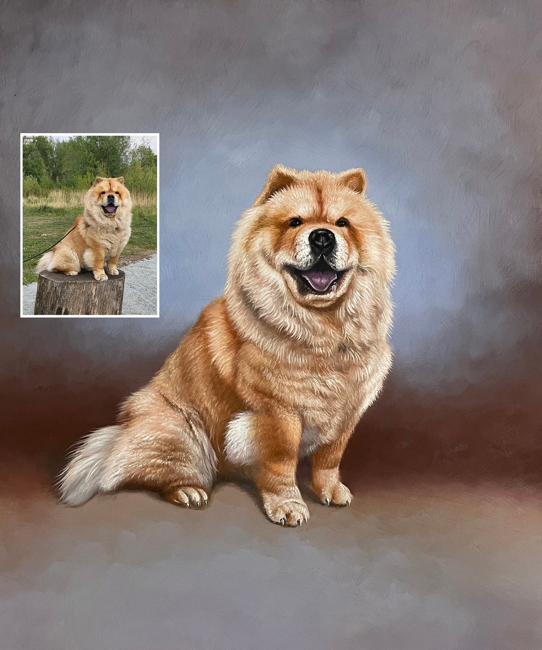 Personalized Dog Portrait Gift, Custom Dog Painting on Canvas, Pet ...
