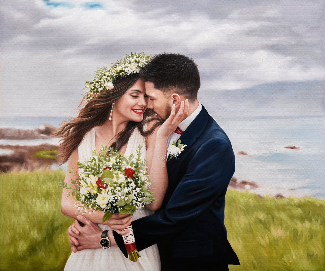 Wedding Painting, Custom Wedding Portrait, Couple Portrait Painting ...