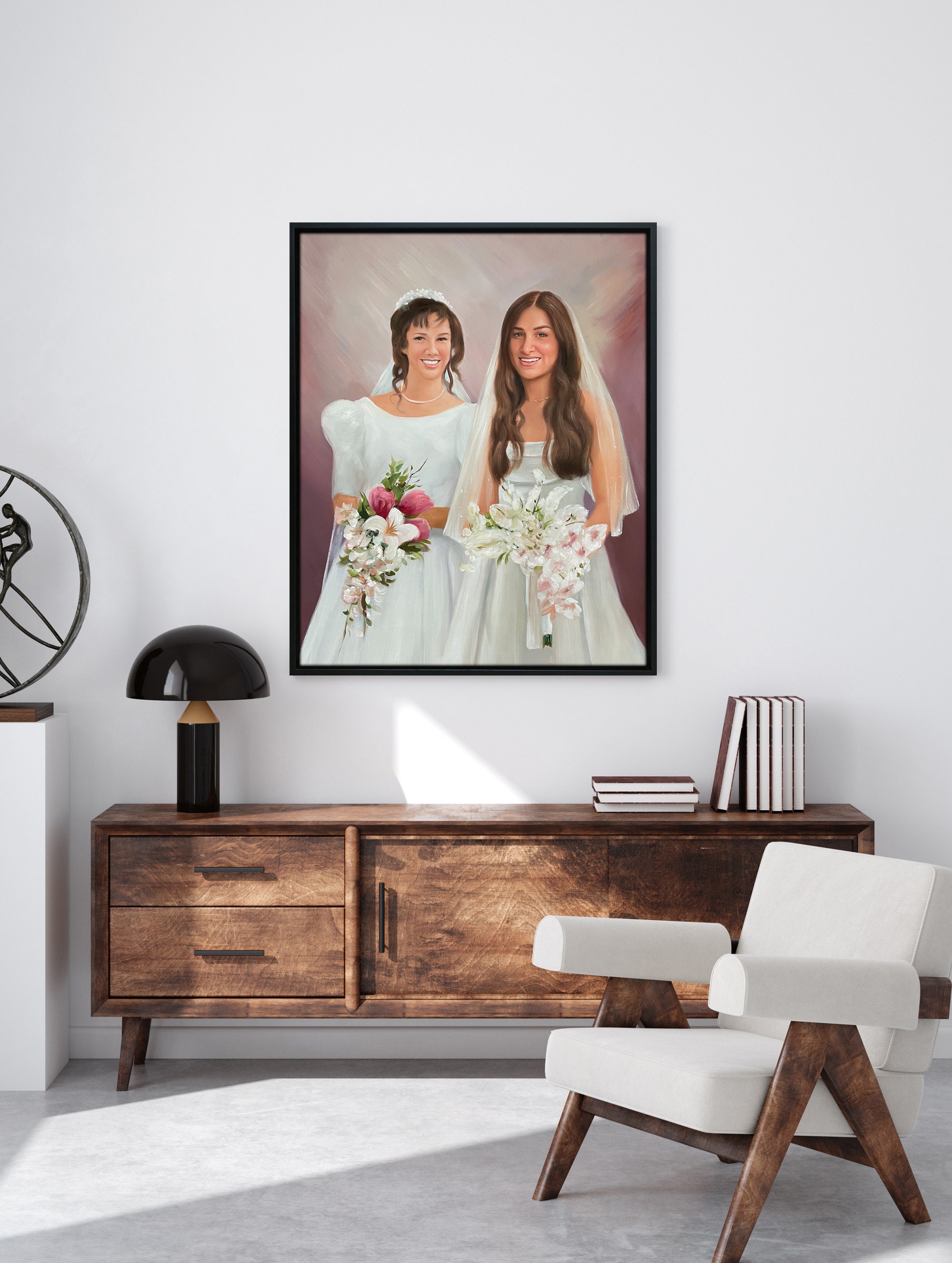 Custom Wedding Painting,framed Wedding Oil Portrait,old Photo to ...