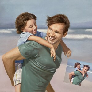 Custom Family Oil Portrait Painting on Canvas,commission Framed Oil ...