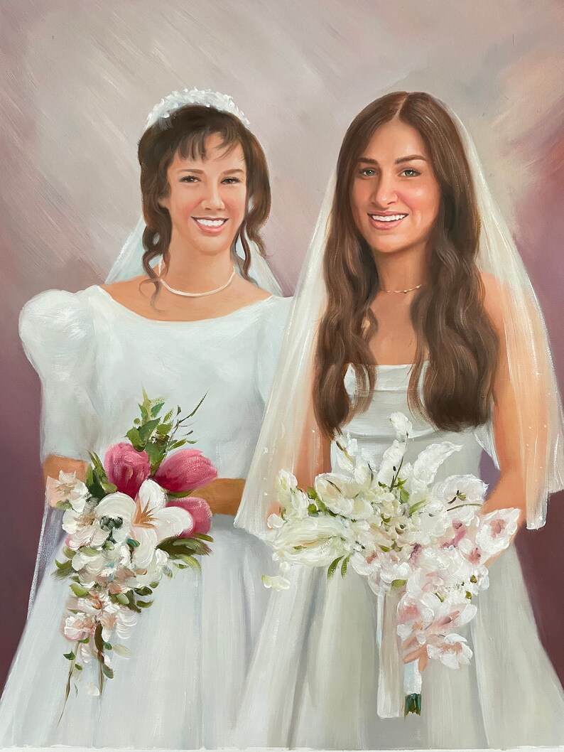 Custom Wedding Painting,framed Wedding Oil Portrait,old Photo to ...