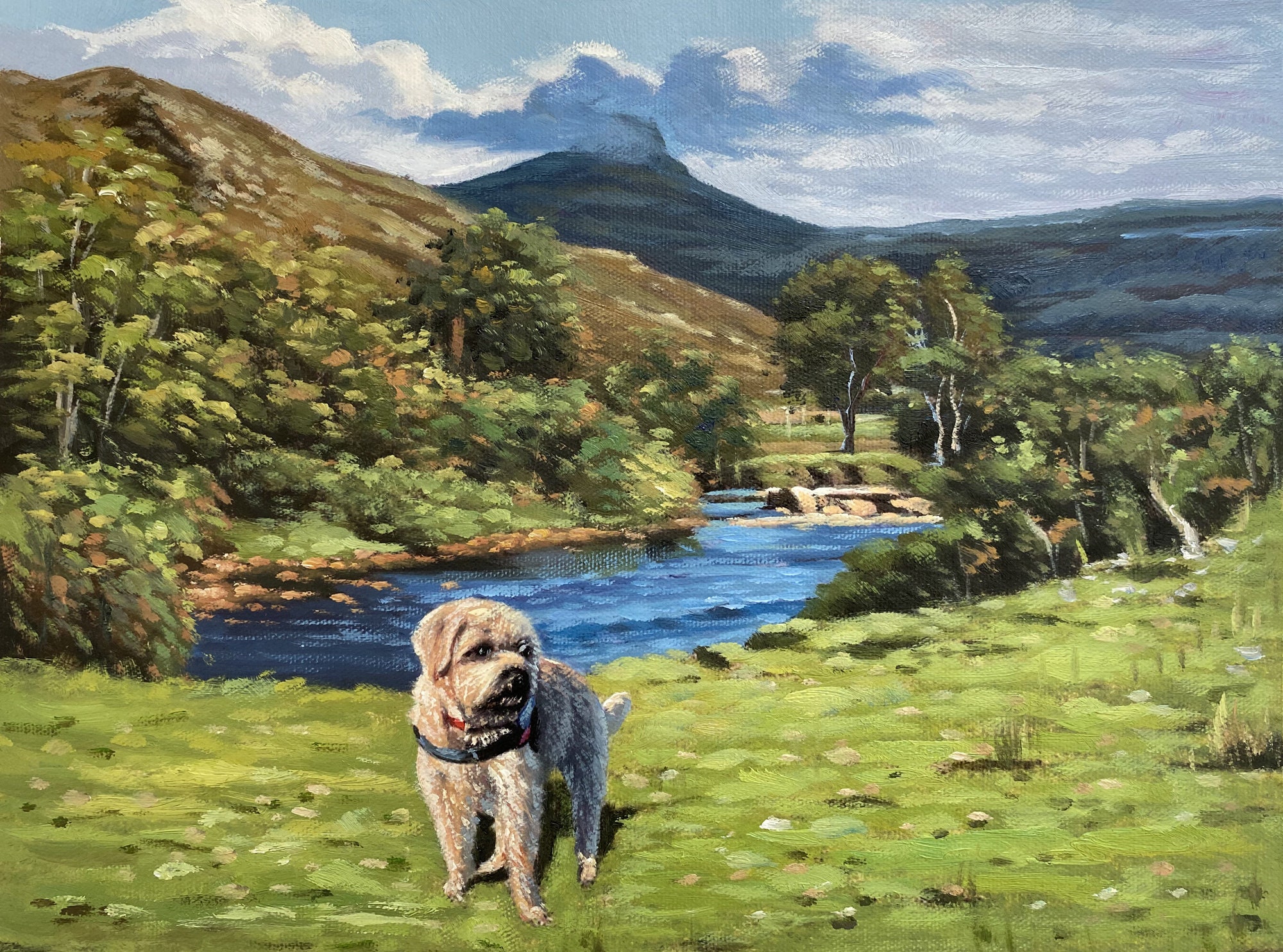 Custom Pet Portrait Painting, Custom Dog Portrait From Photo, Pet Loss ...