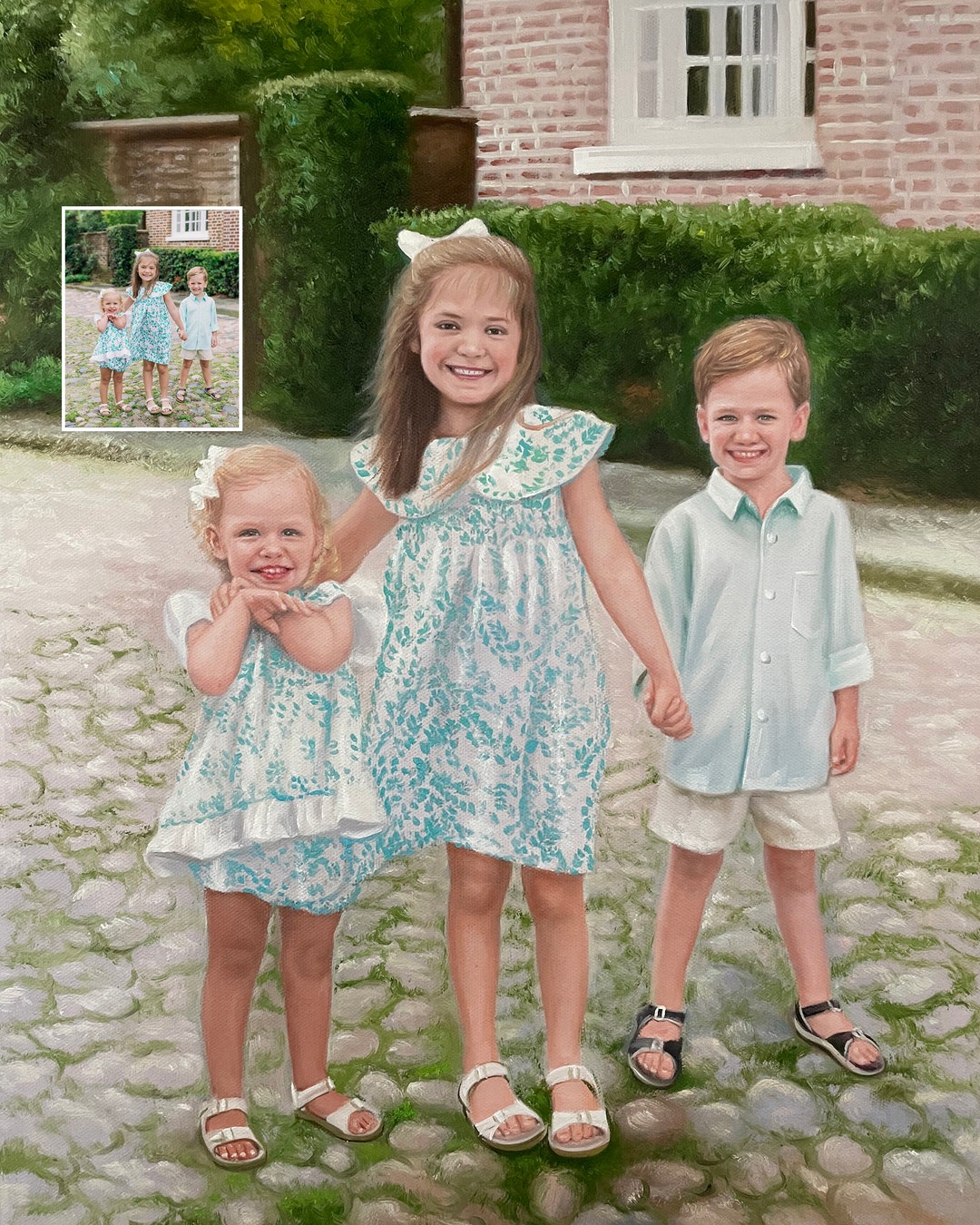Custom Portrait From Photo, Kids Portrait Painting,commission Family ...