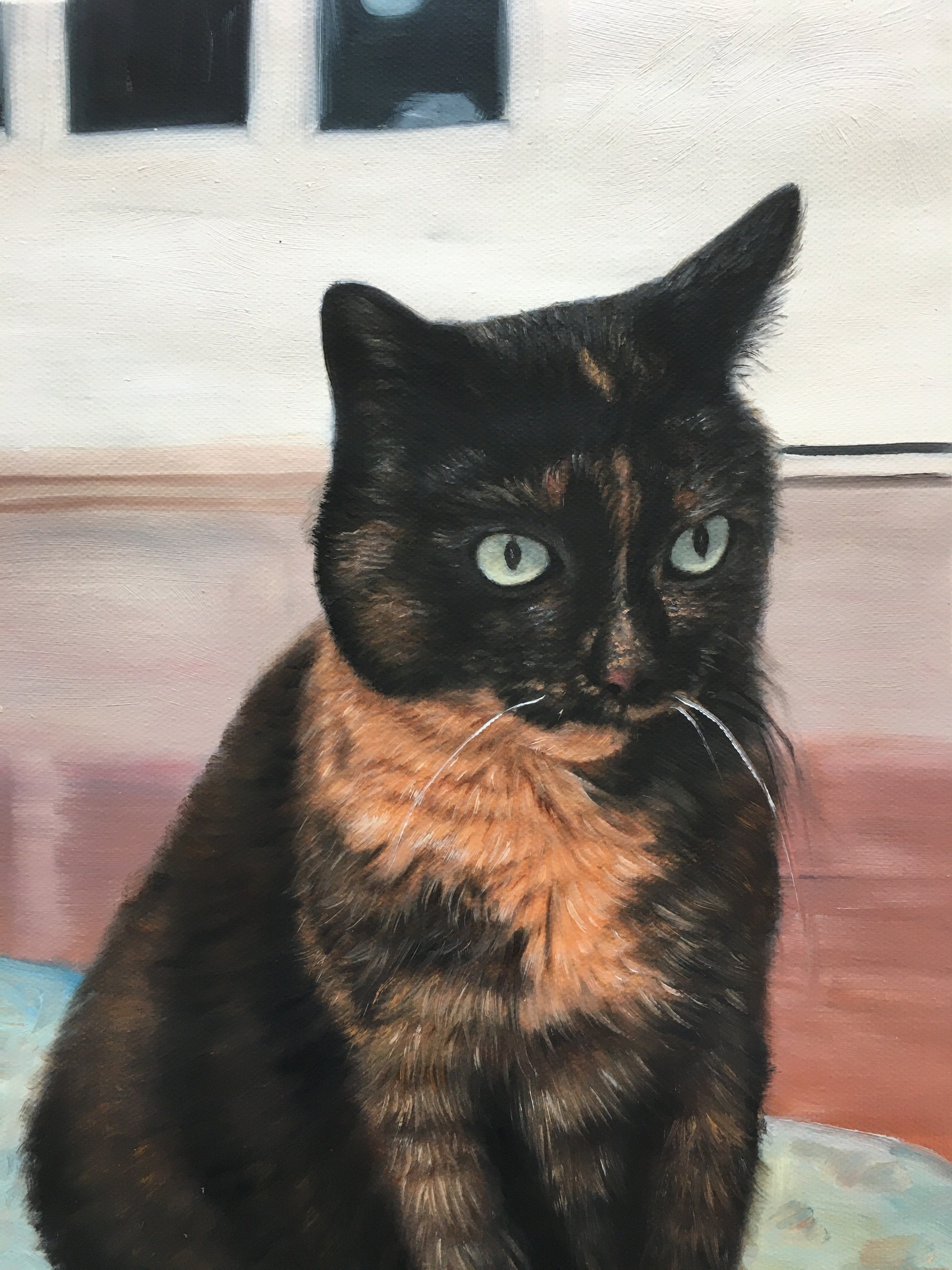 Pet Portrait Painting, Framed Cat Wall Art, Custom Cat Portrait ...