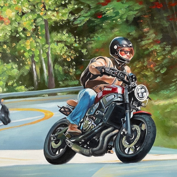 Motorcycle Painting - Etsy