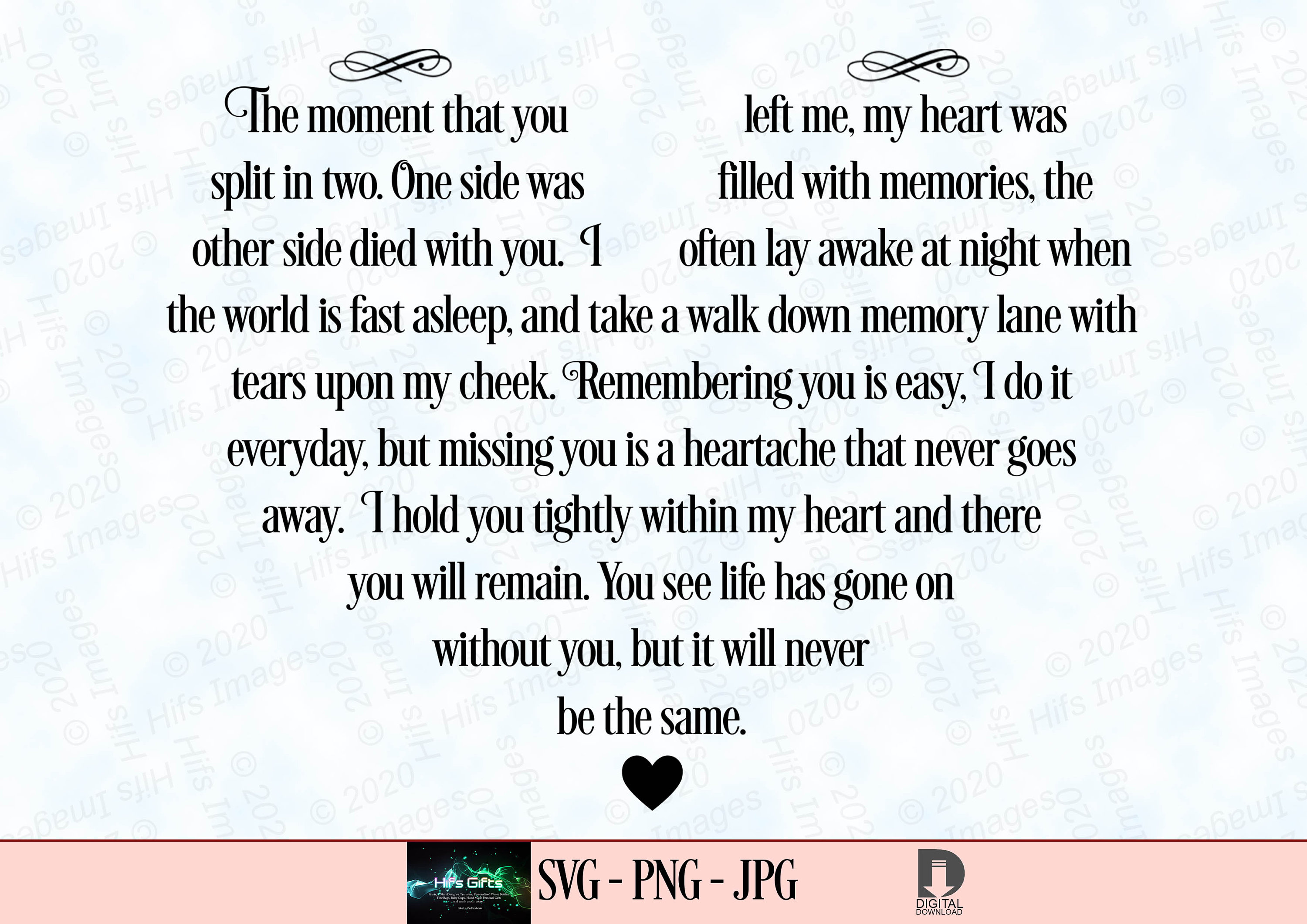 The Moment That You Left Me Heart SVG Jpg Png Poem in - Etsy Canada