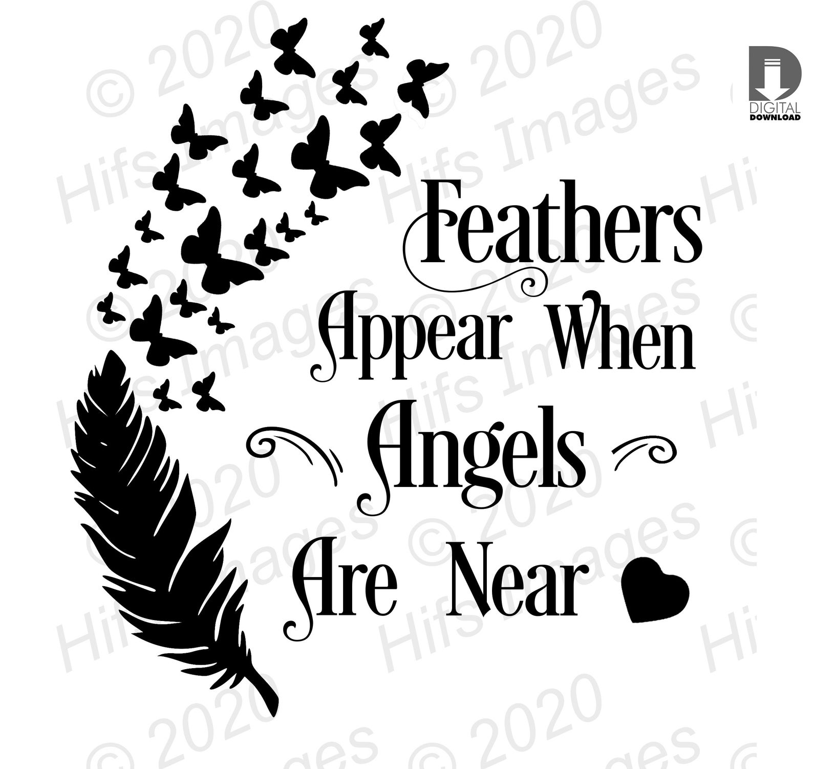 Feathers Appear When Angels Are Near Svg in Loving Memory - Etsy