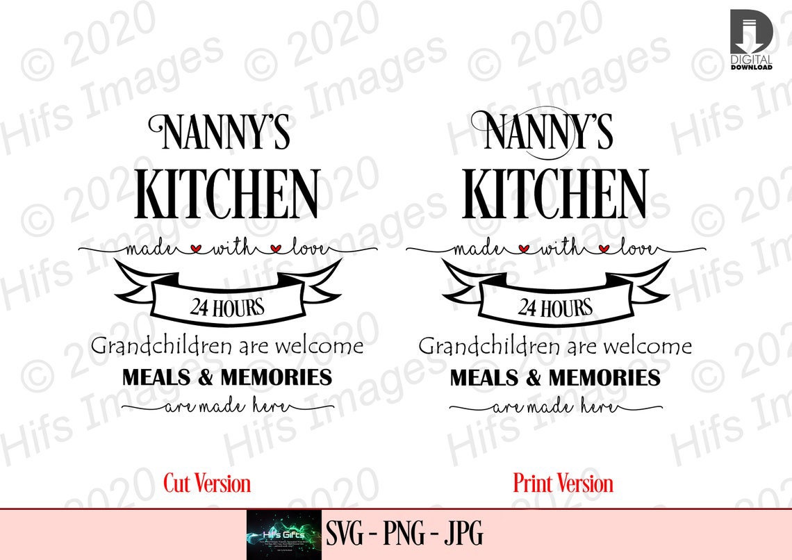 Nannys Kitchen Svg Etsy