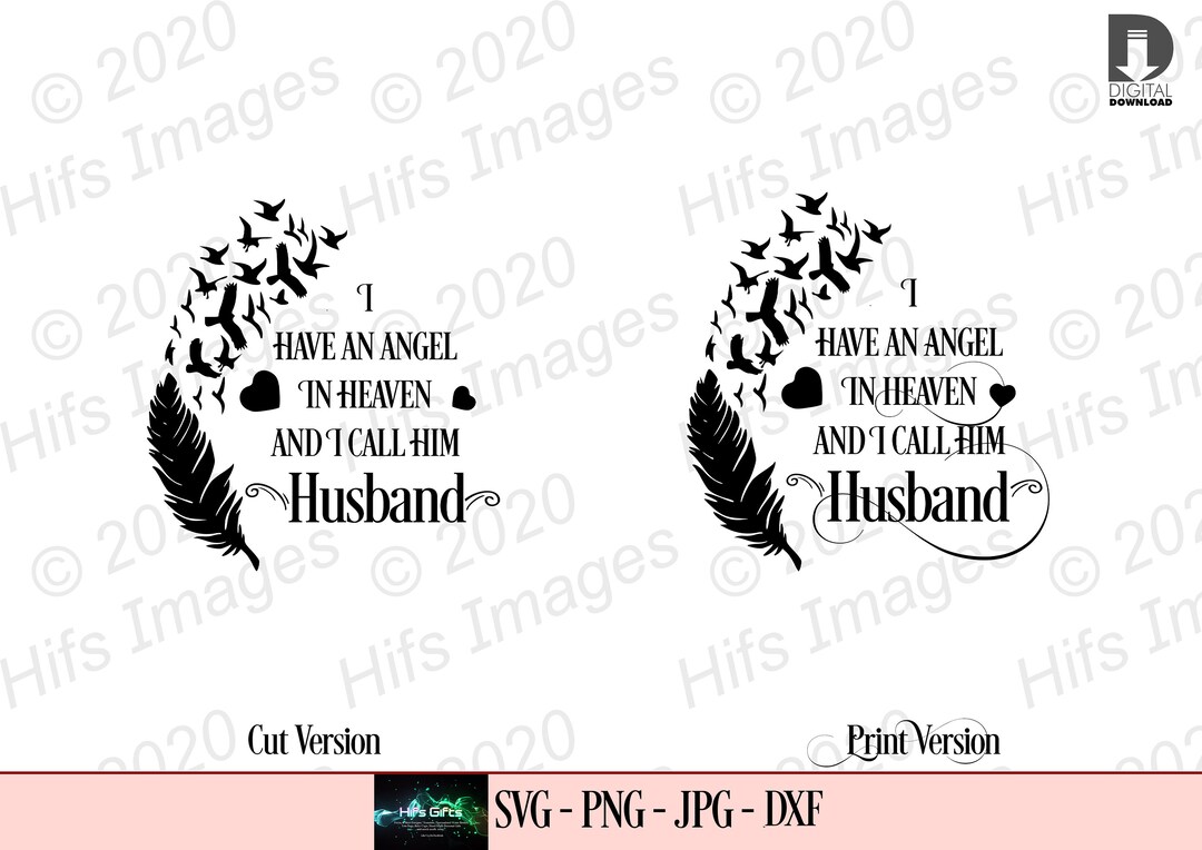 I Have an Angel in Heaven and I Call Him Husband SVG Digital - Etsy