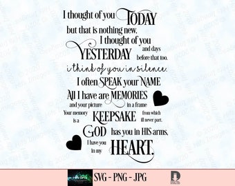 Memorial Poem Svg | Etsy